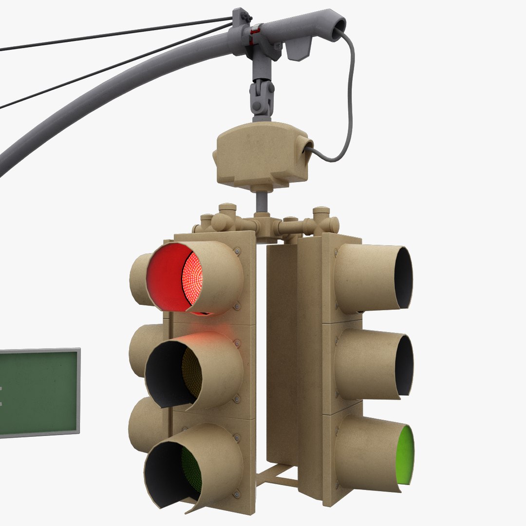 new york traffic lights 3d max