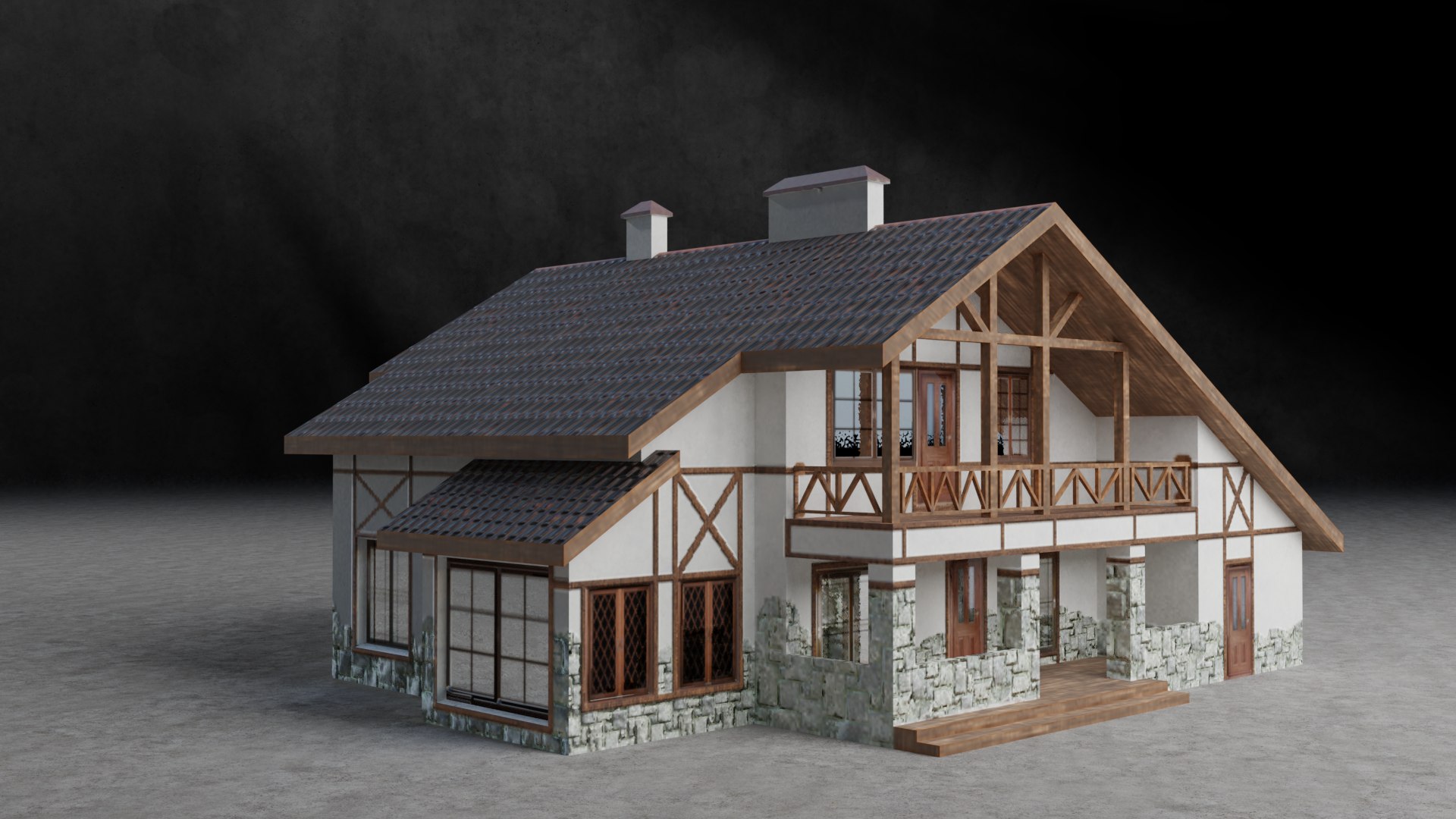 Free Alpine Chalet 3D Model - TurboSquid 1264484