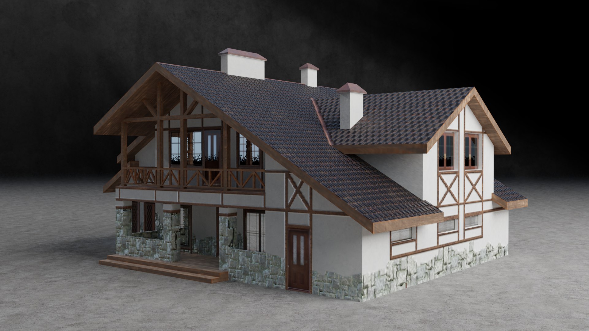 Free Alpine Chalet 3D Model - TurboSquid 1264484