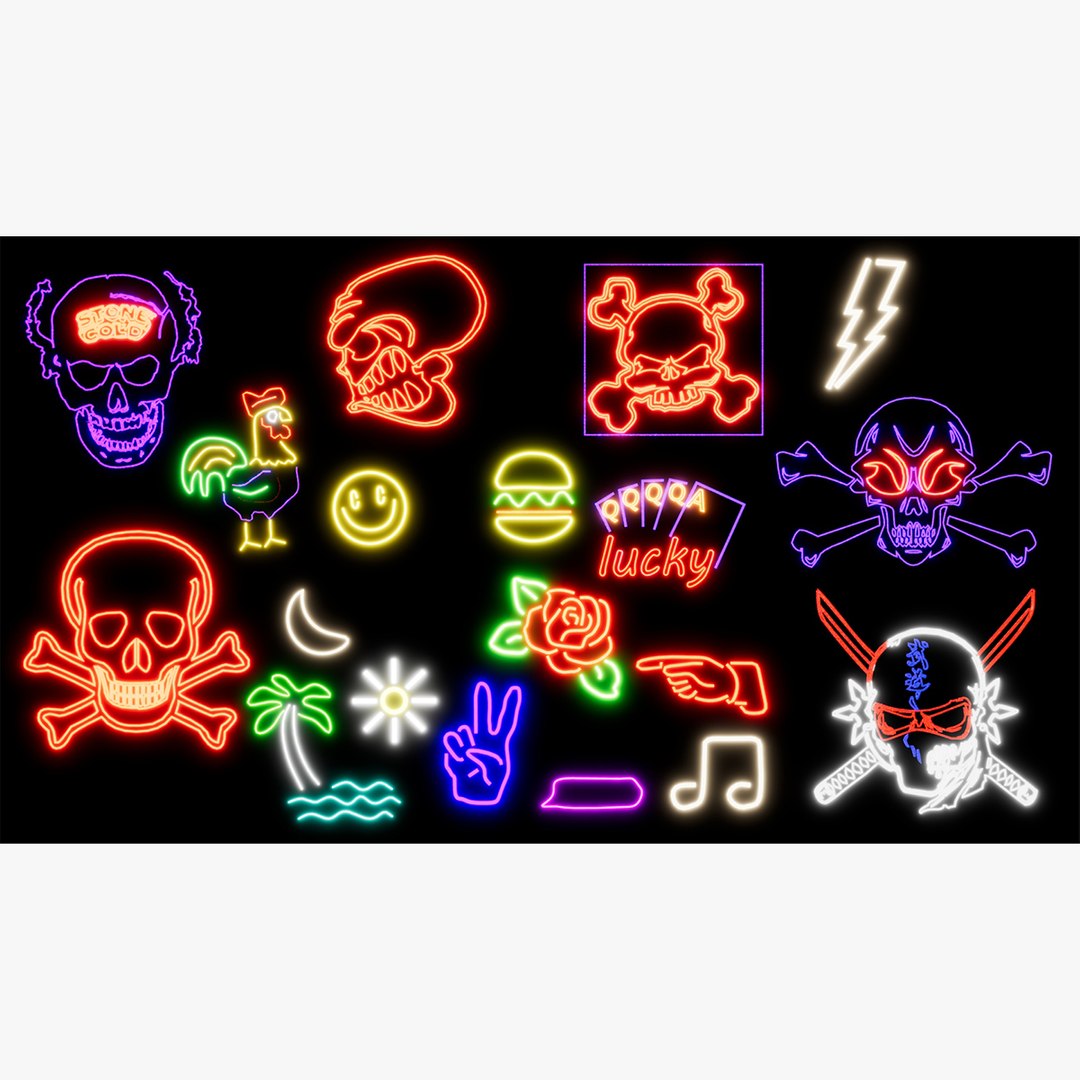 Neon Sign Pack 3D Model - TurboSquid 2198693