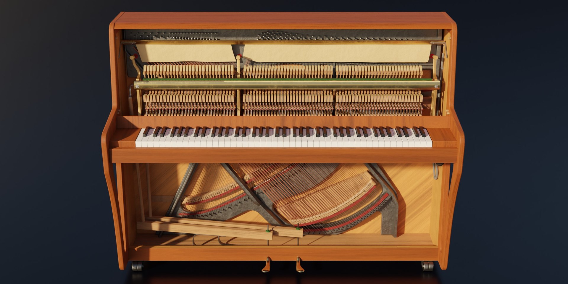Piano With Detailed Mechanic 3D Model - TurboSquid 2078440