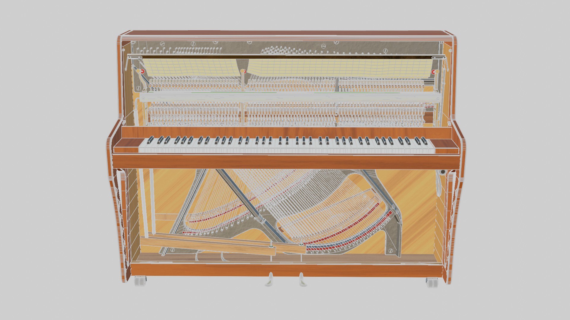 Piano With Detailed Mechanic 3D Model - TurboSquid 2078440
