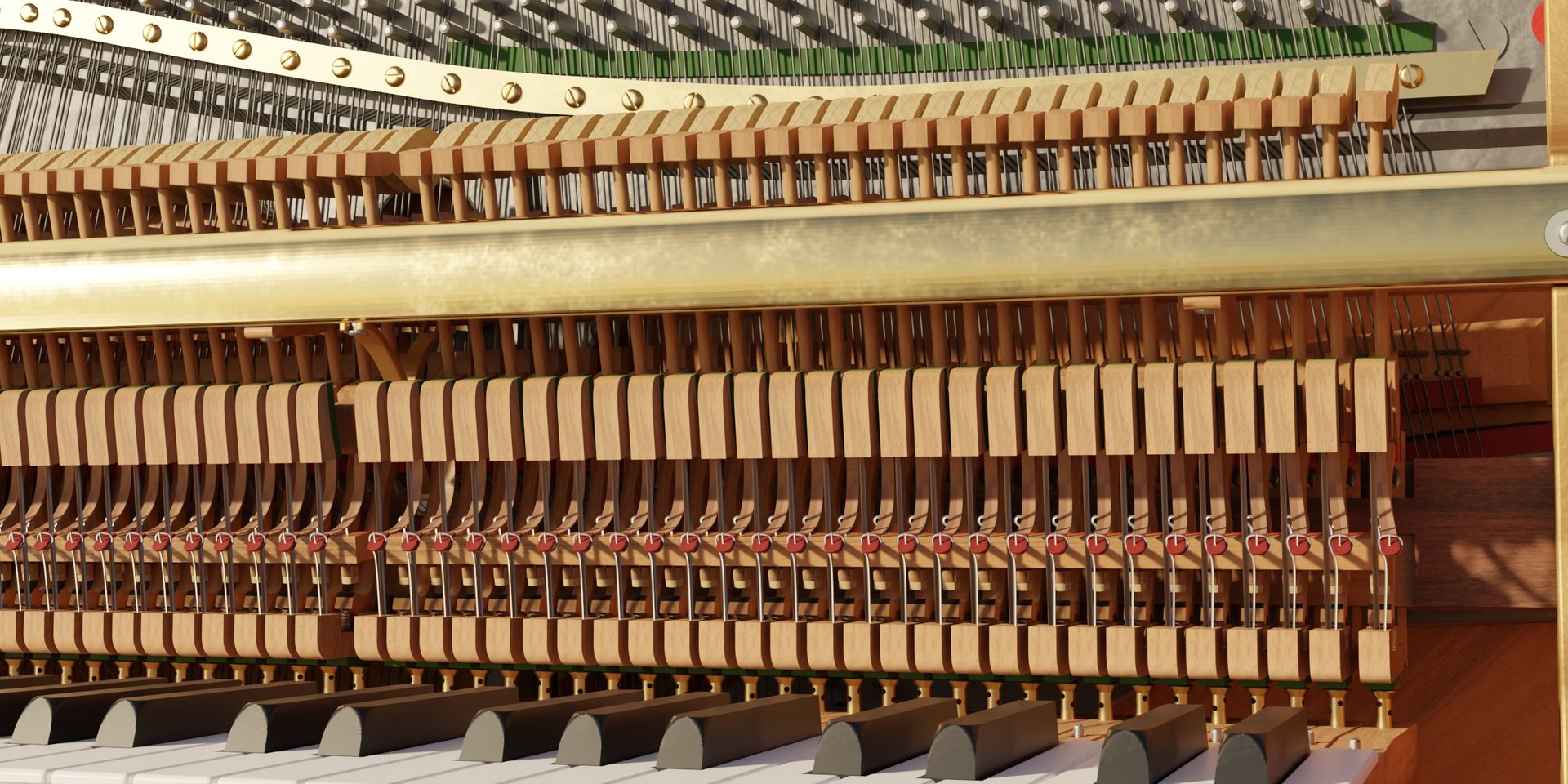 Piano With Detailed Mechanic 3D Model - TurboSquid 2078440