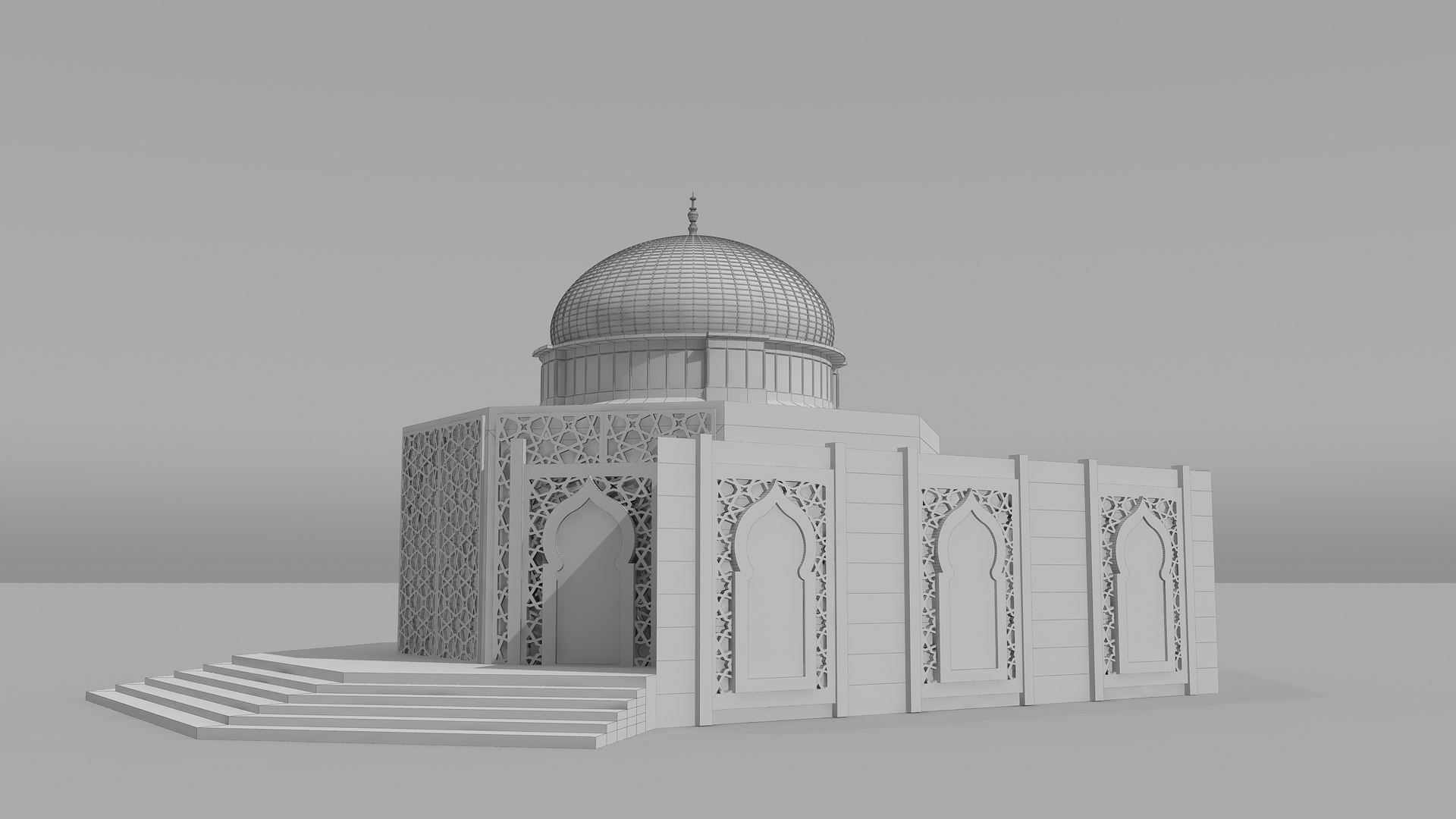 0172 - Islamic Facade Building 3D Model - TurboSquid 2240555