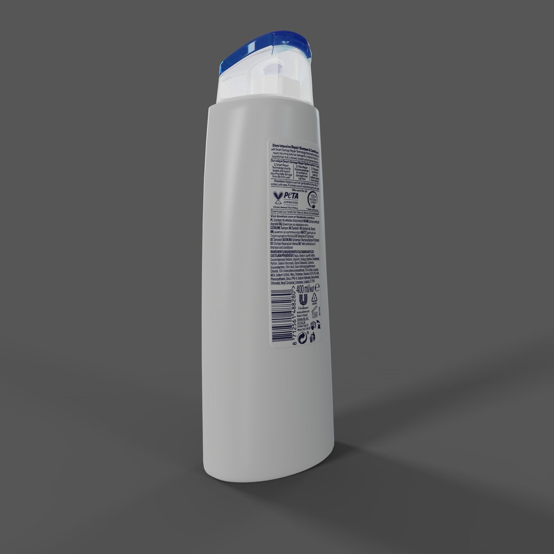 Shampoo Dove Intensive Repair 400ml 3D Model - TurboSquid 2063682