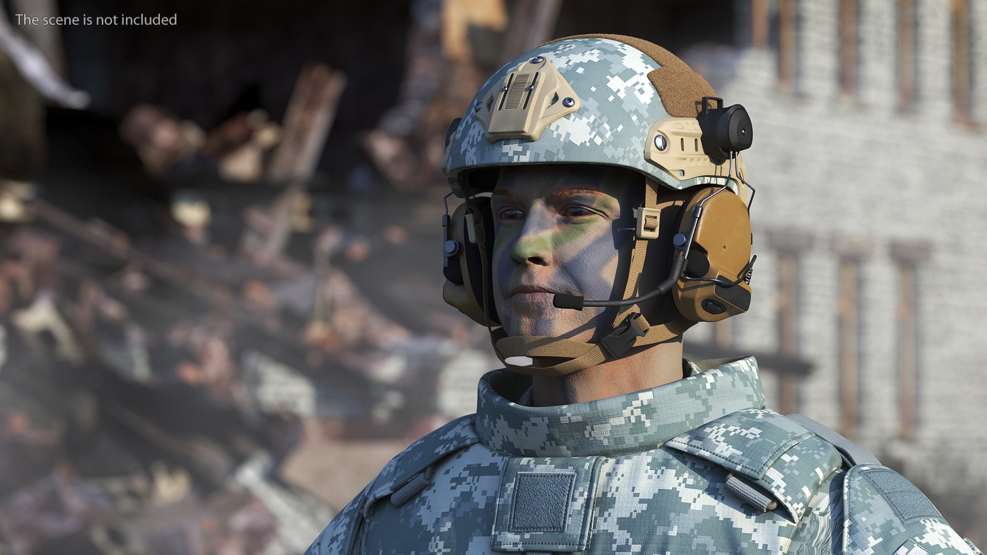 3D Soldier In Grey Gear And Assault Rifle A-pose Fur - TurboSquid 2259952