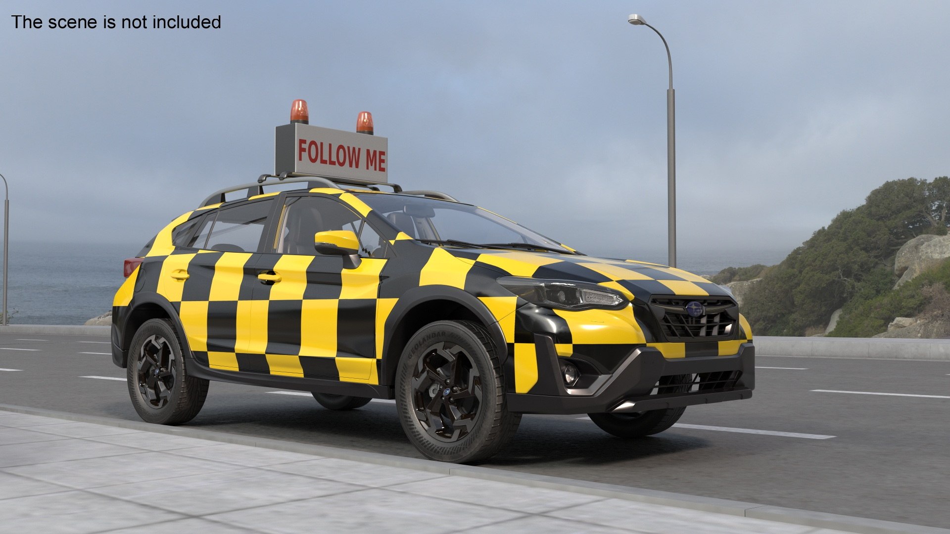 Smart Car Follow Me Airport Vehicle 3D Model - TurboSquid 2323675