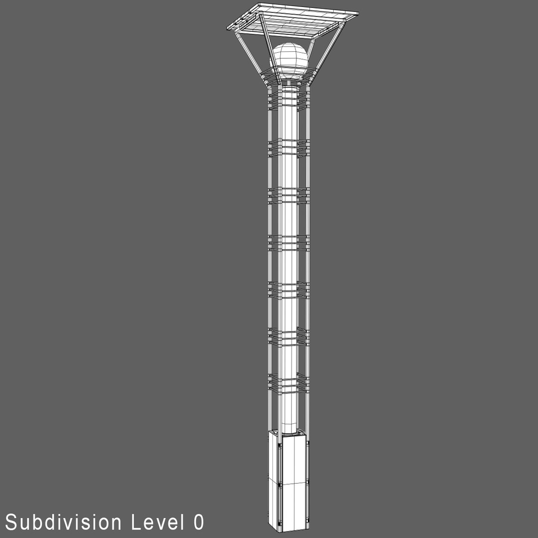 3ds Max Solar Street Lamp