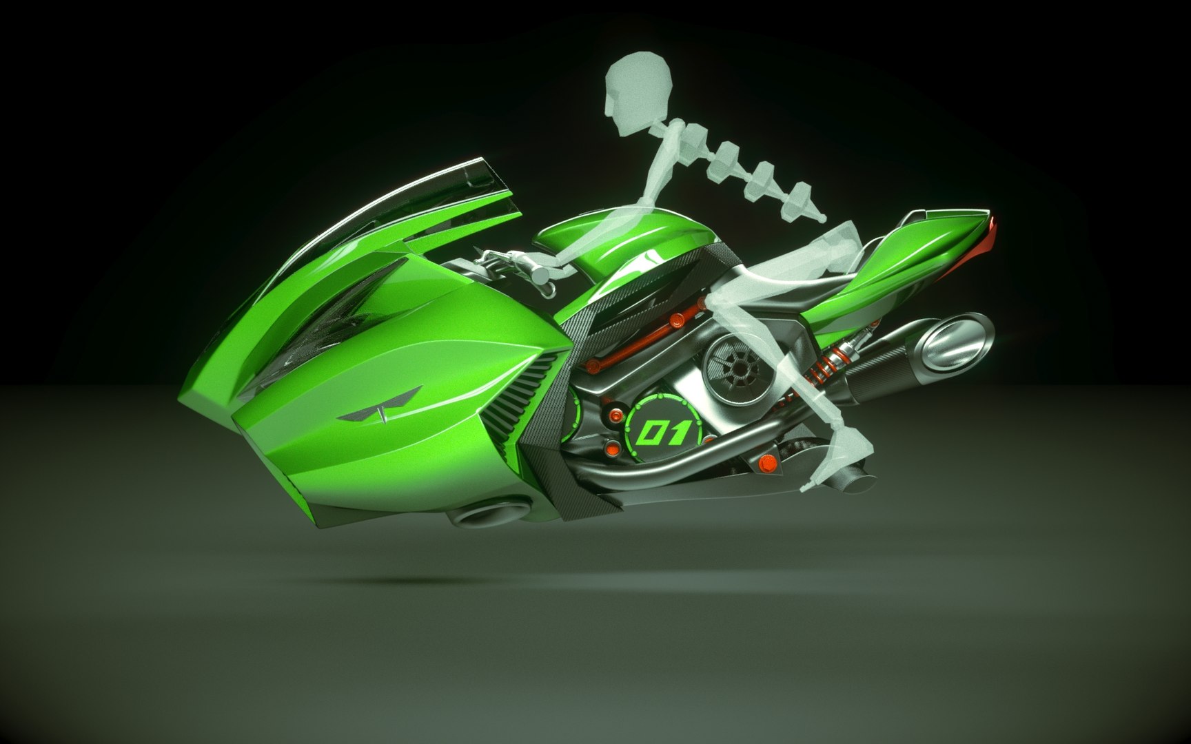 3d Hover Bike Model