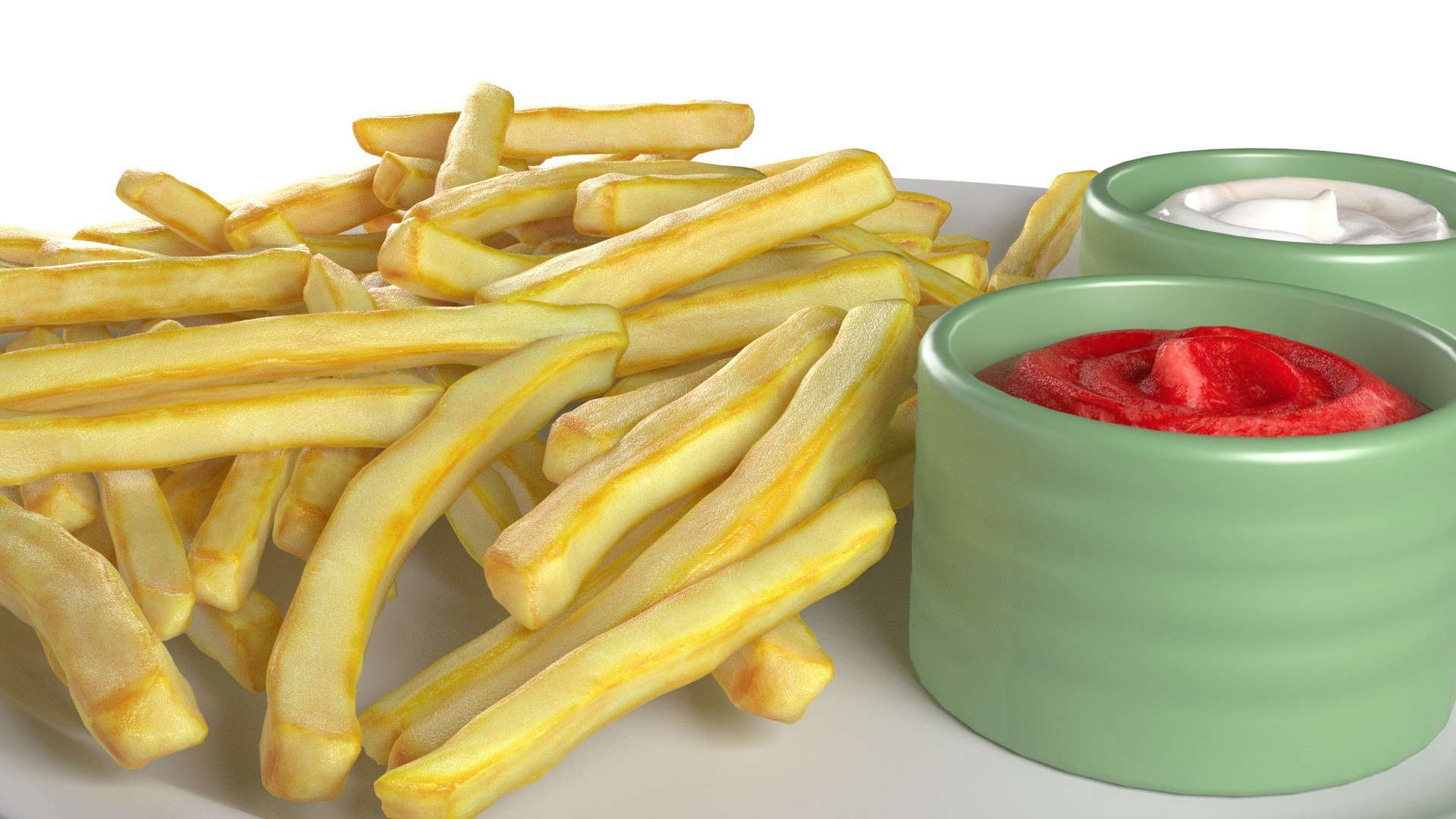 French Fries Plate Model - TurboSquid 2384608
