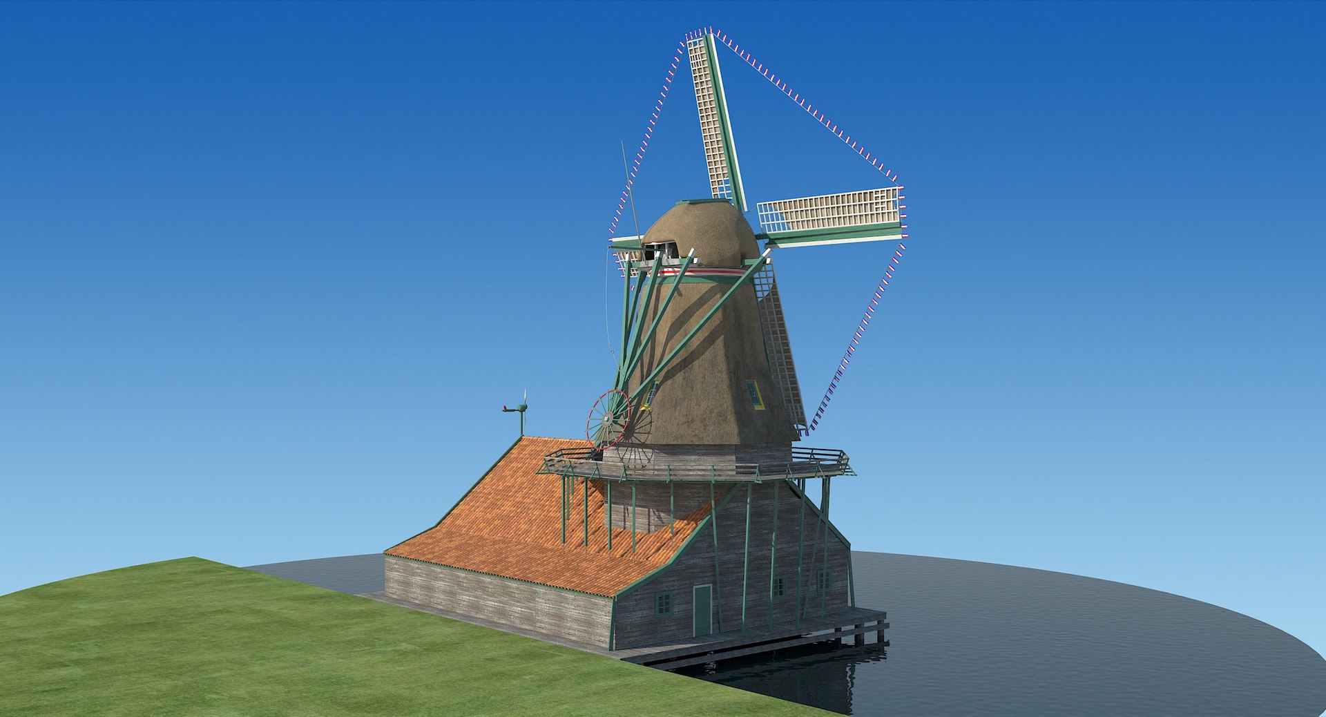 Dutch Windmill 3d Model