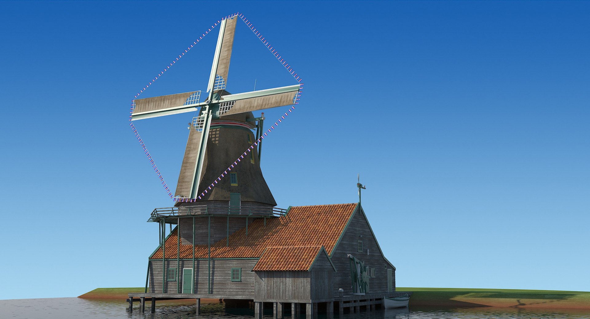 Dutch Windmill 3d Model
