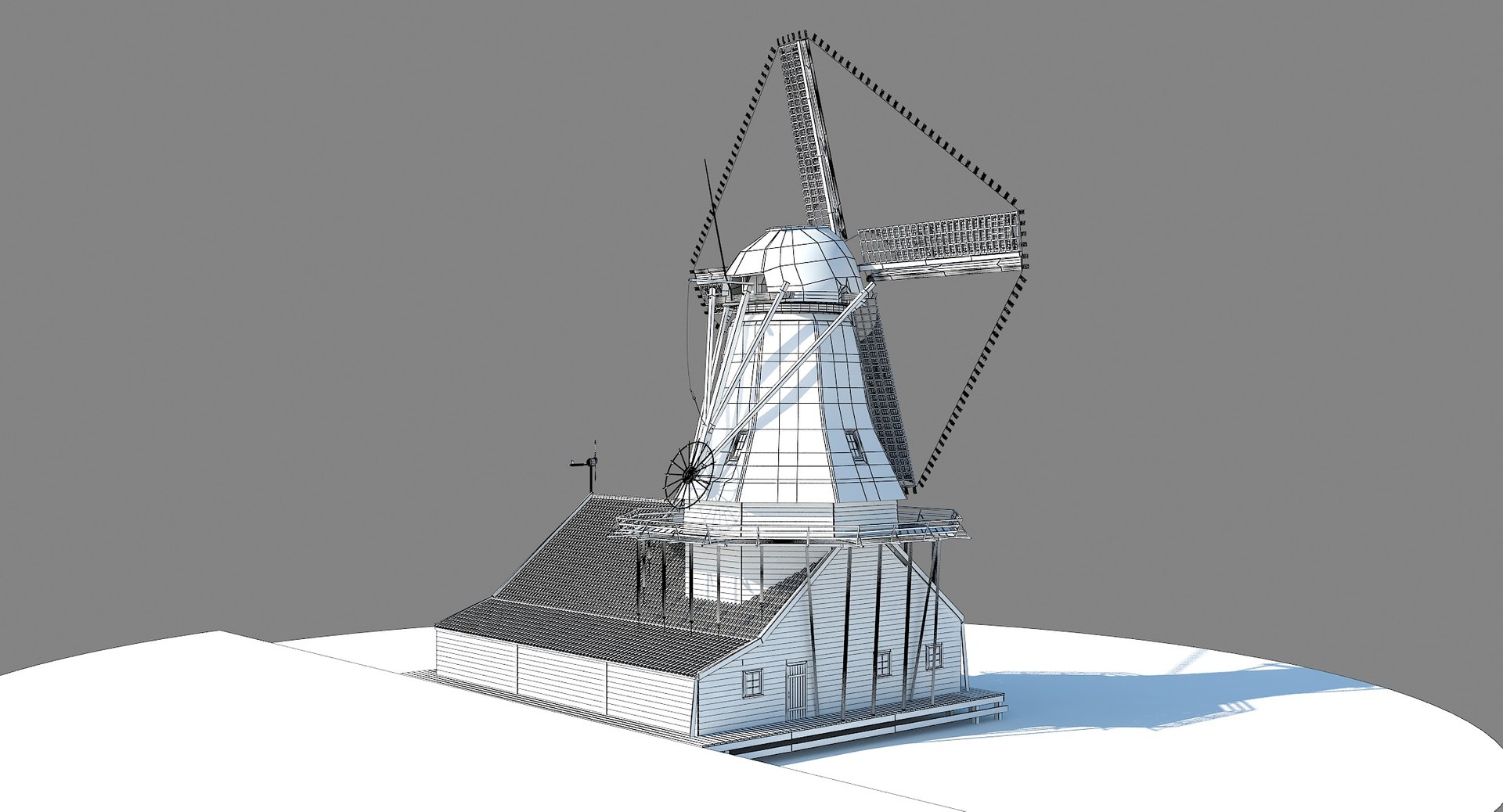 Dutch Windmill 3d Model