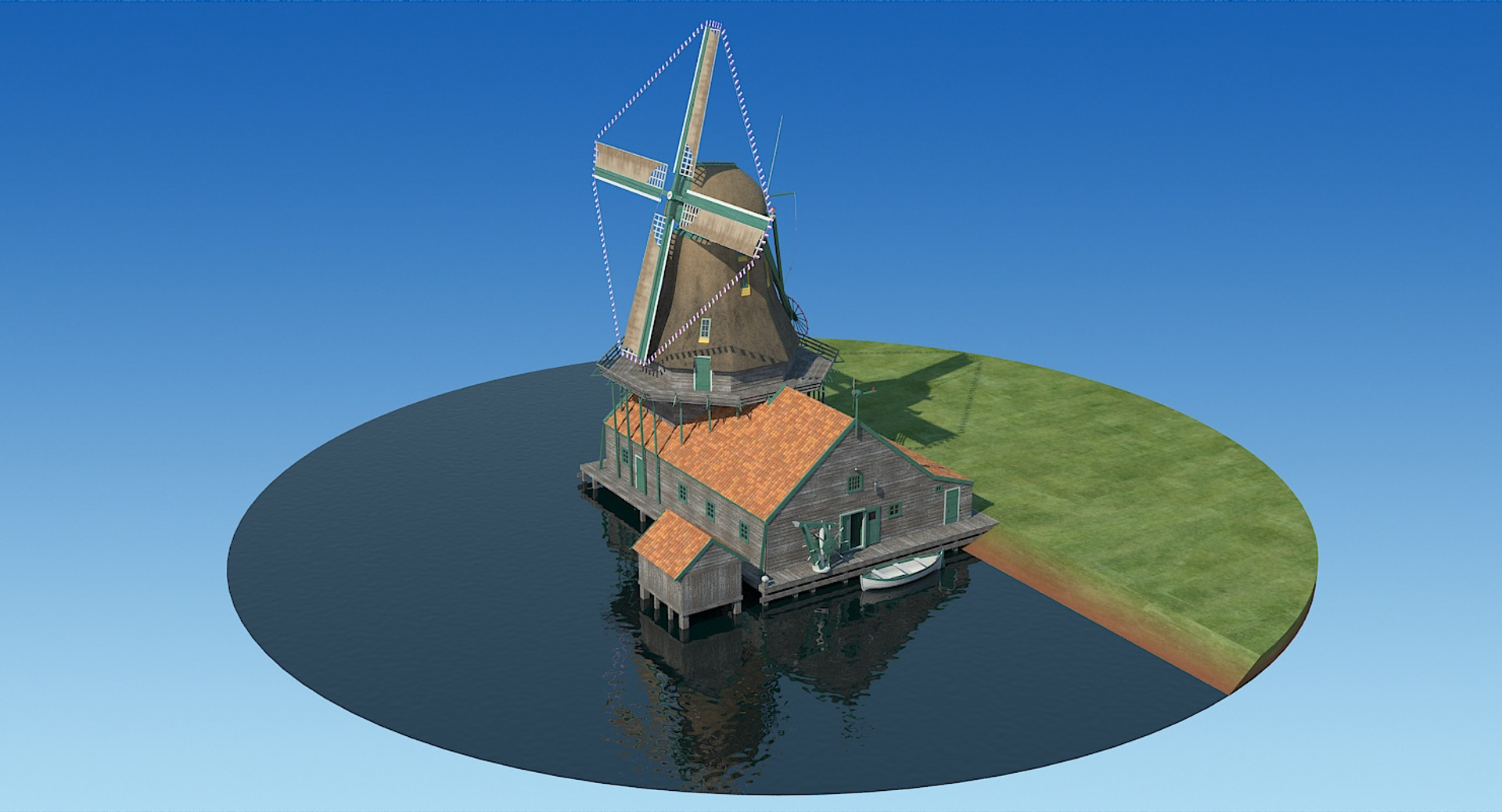 Dutch Windmill 3d Model