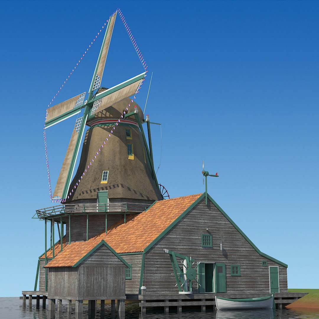 Dutch Windmill 3d Model