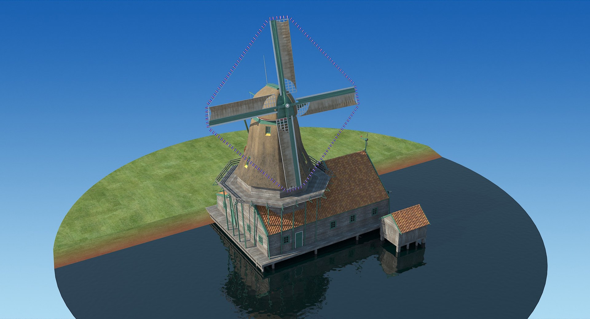 Dutch Windmill 3d Model