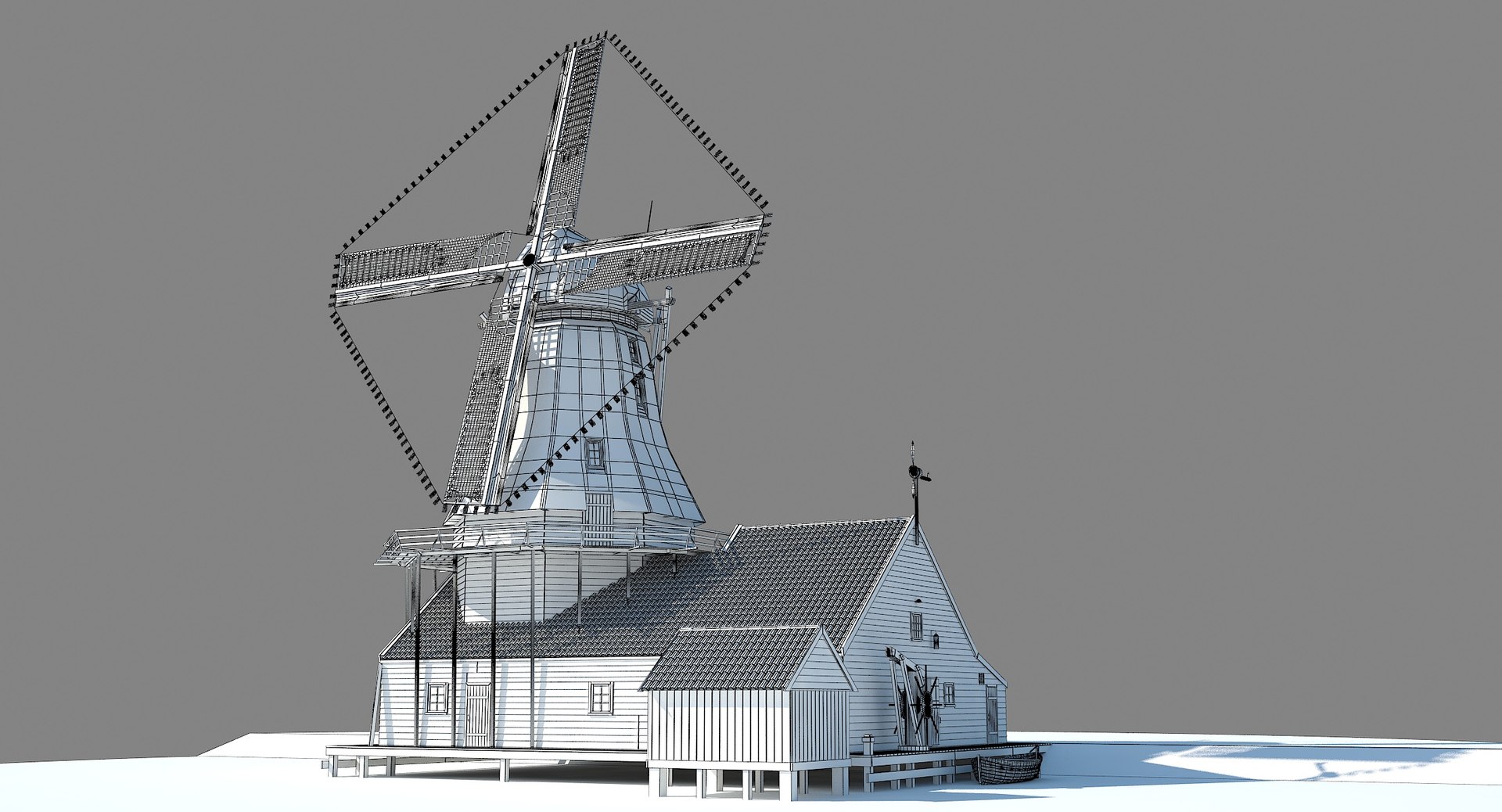 Dutch Windmill 3d Model
