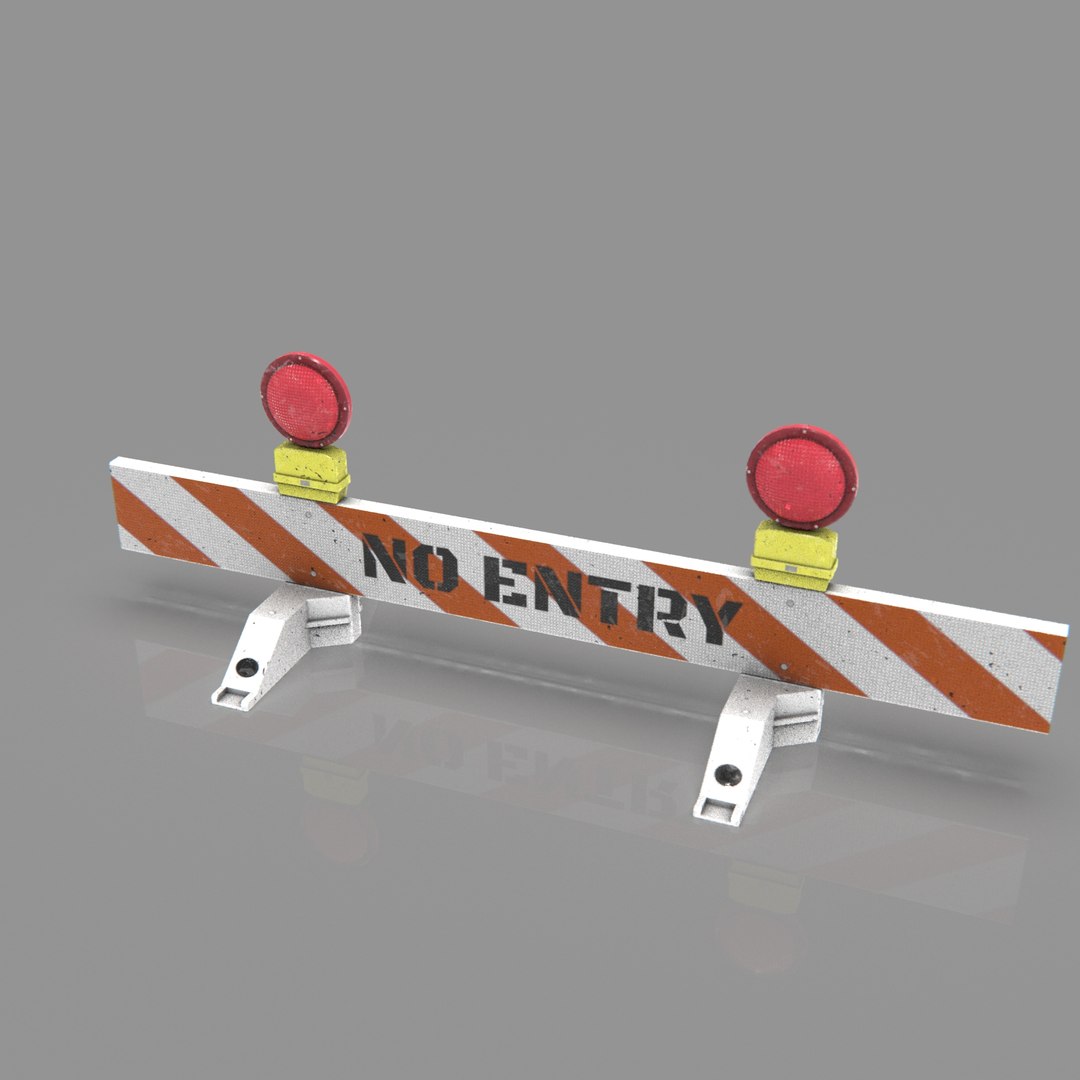 No-Entry Safety Barricade 3D Model - TurboSquid 2136929