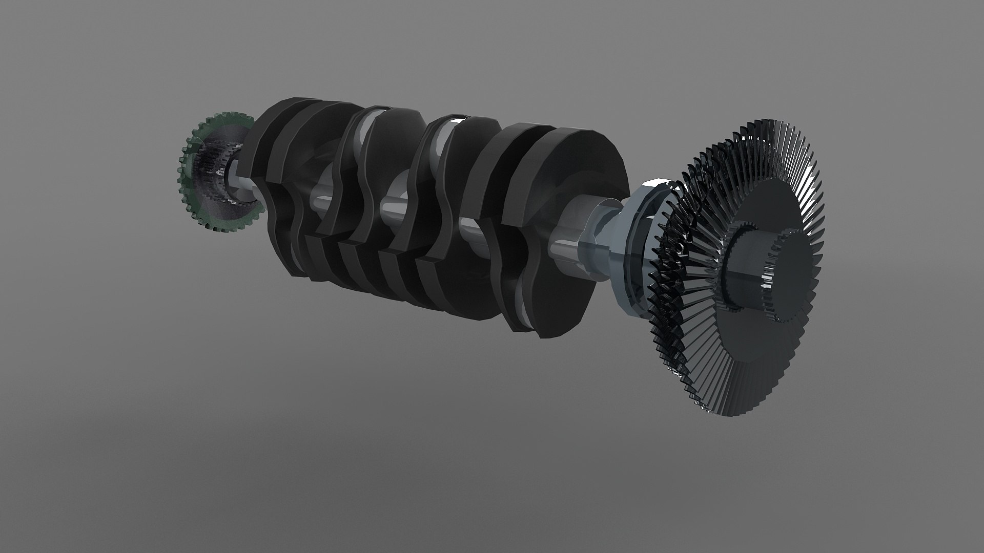 3D Crankshaft Crank Piston Engine V8 Shaft Cylinder Car Part Model ...