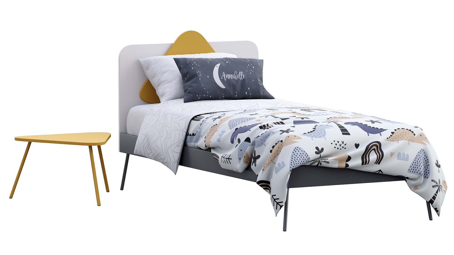 3D Trio Single Bed Model - TurboSquid 1702547