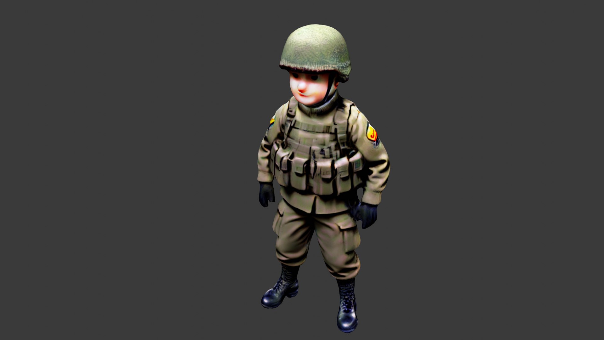 Cartoon World War II Soldier model - TurboSquid 2127022