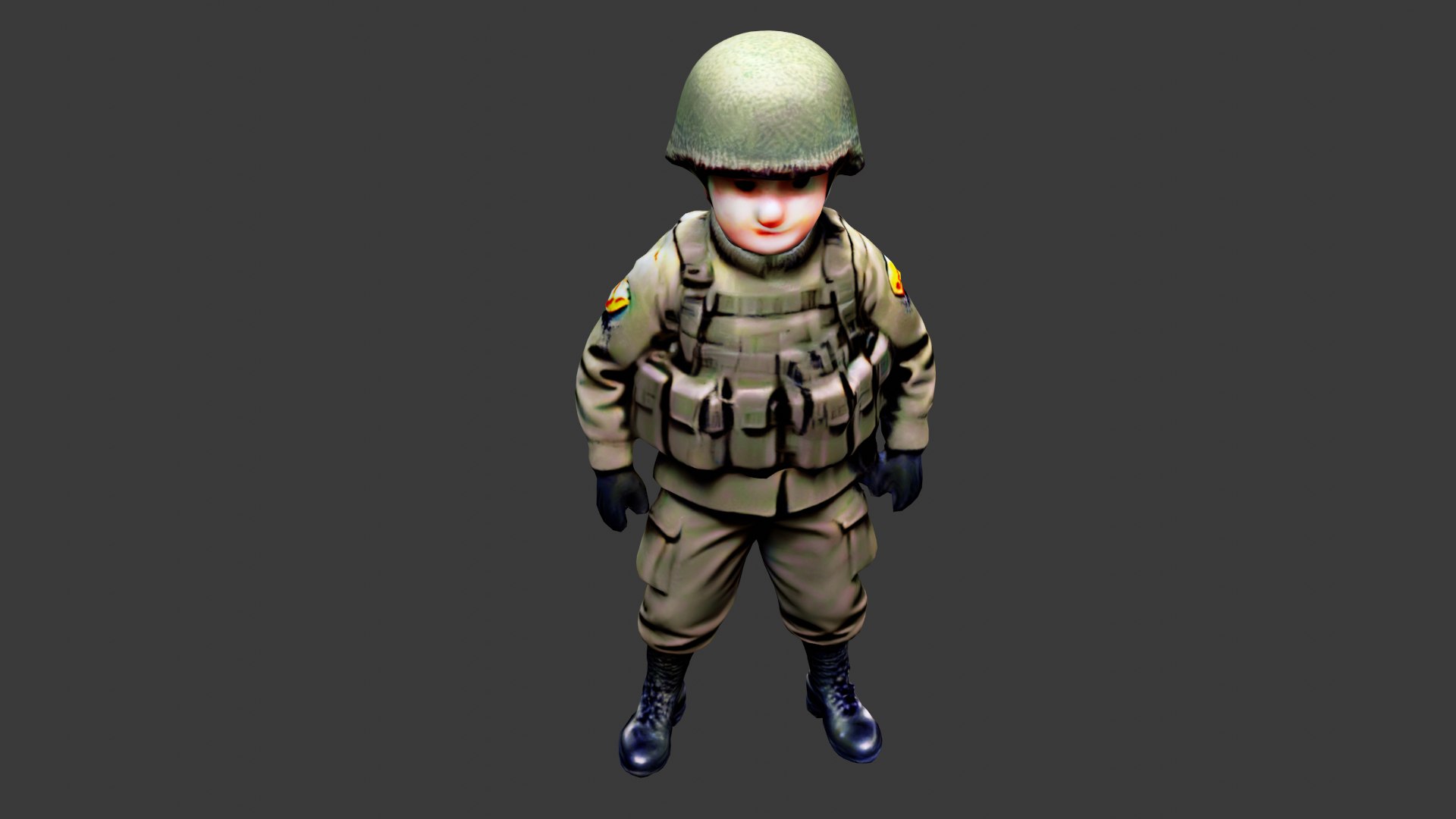 Cartoon World War II Soldier model - TurboSquid 2127022