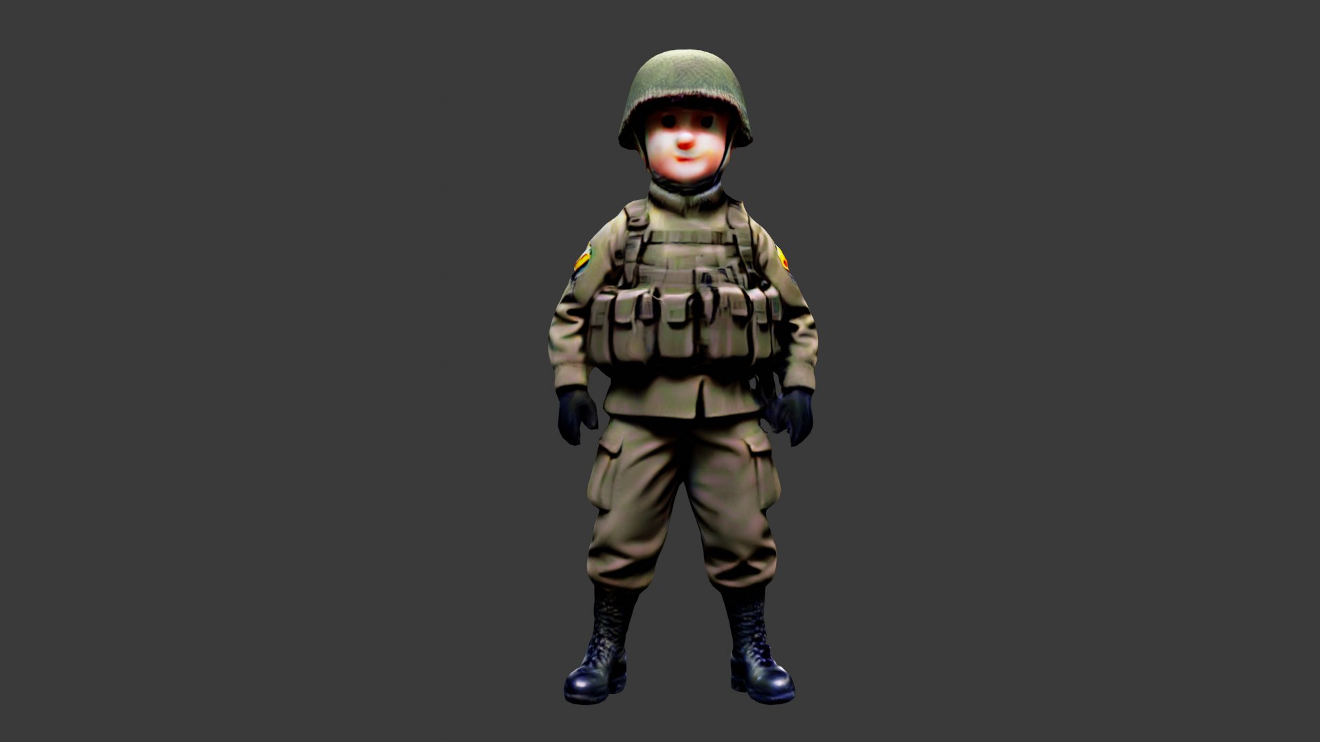 Cartoon World War II Soldier model - TurboSquid 2127022