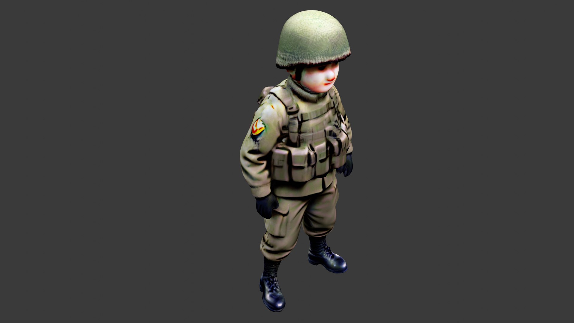Cartoon World War II Soldier model - TurboSquid 2127022