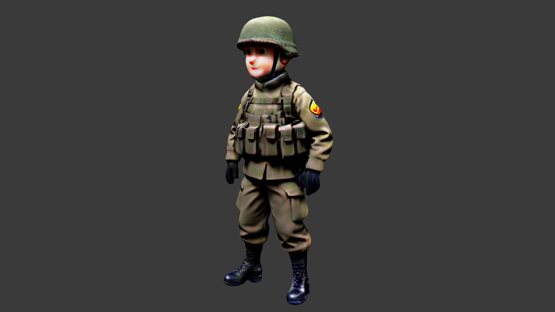 Cartoon World War II Soldier model - TurboSquid 2127022