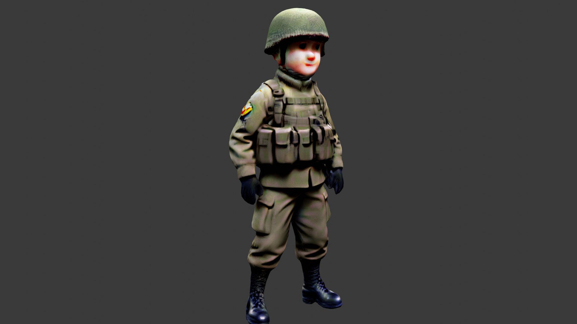 Cartoon World War II Soldier model - TurboSquid 2127022