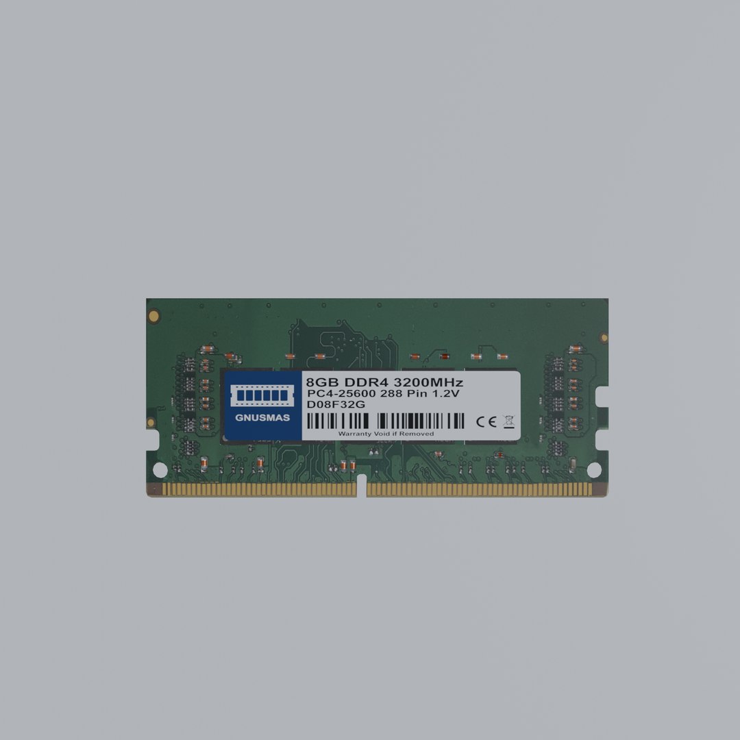 3D DDR4 SODIMM Laptop Ram Stick Model - TurboSquid 2082608