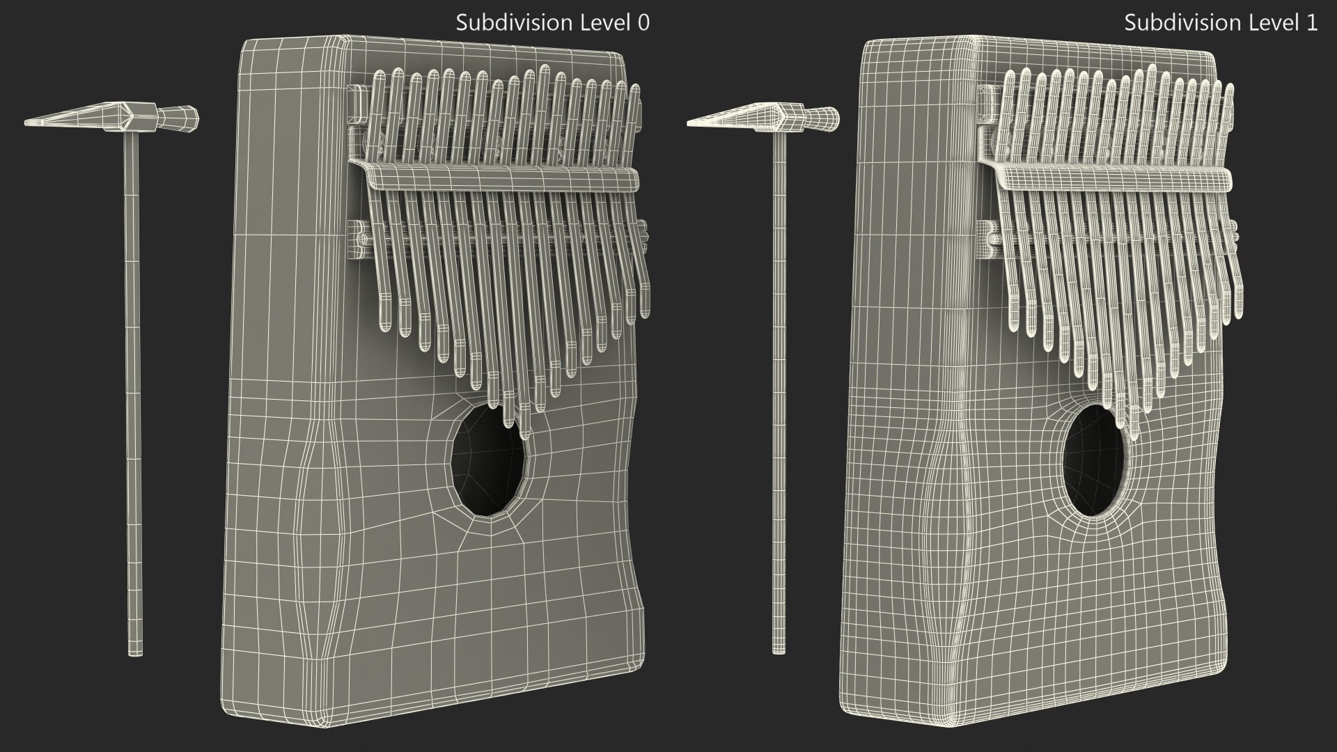 3D Mahogany Kalimba - TurboSquid 2006718