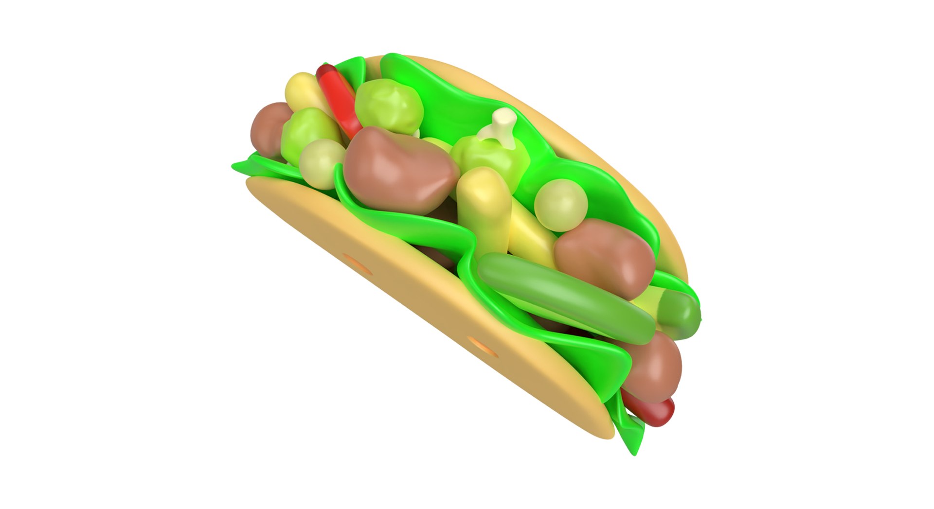 Cartoon Taco 3D Model - TurboSquid 1960850