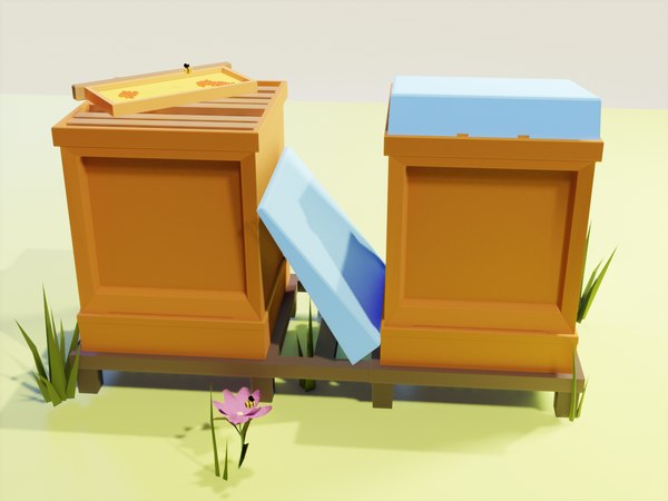 Cartoon beehive pack bee 3D model - TurboSquid 1639526
