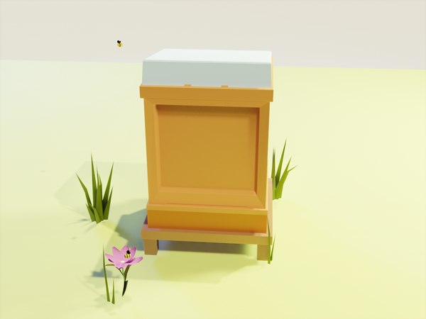 Cartoon beehive pack bee 3D model - TurboSquid 1639526