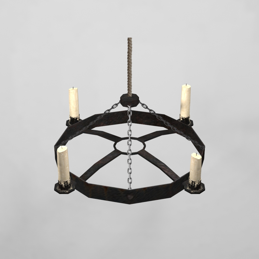 3d Model Of Medieval Iron Chandelier