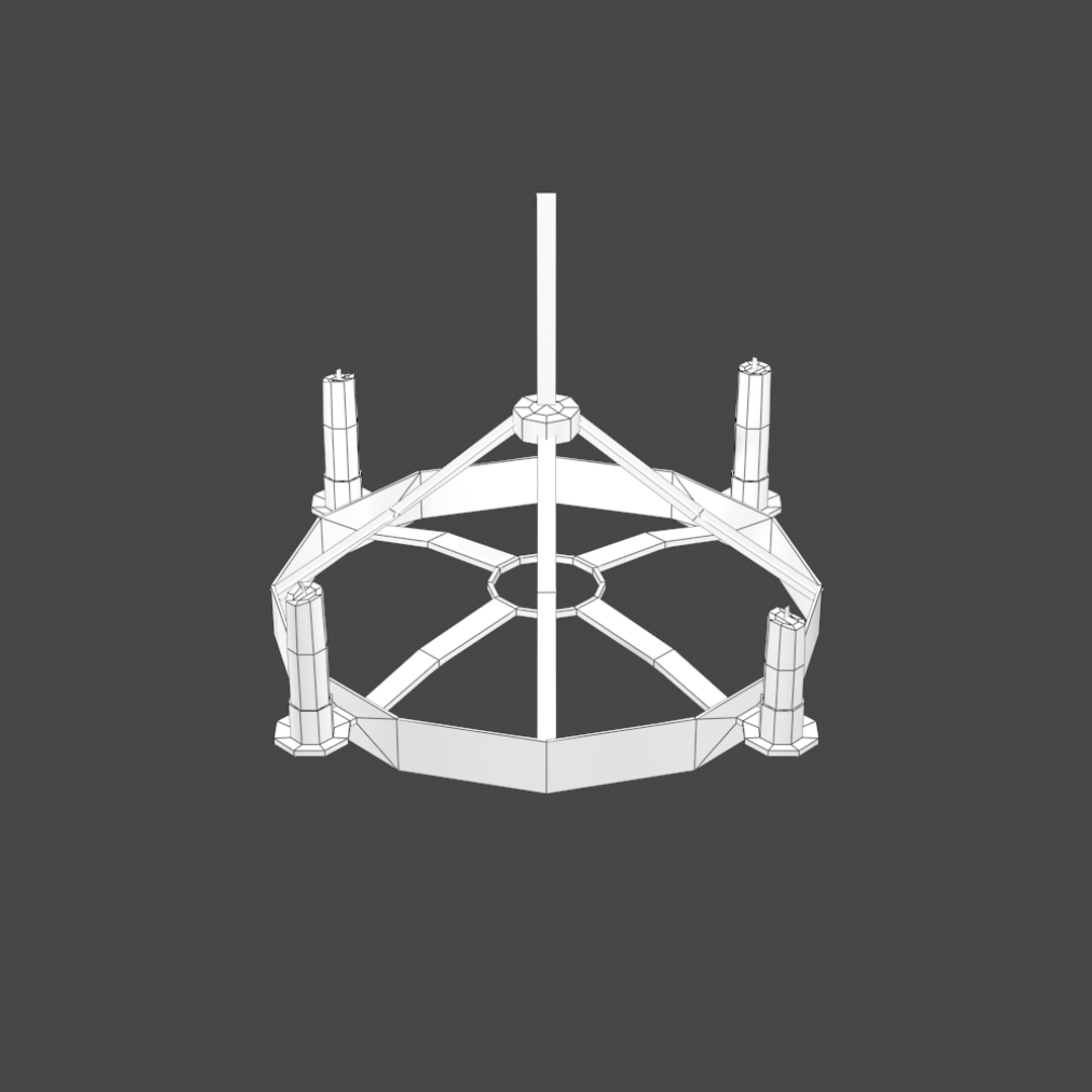 3d Model Of Medieval Iron Chandelier