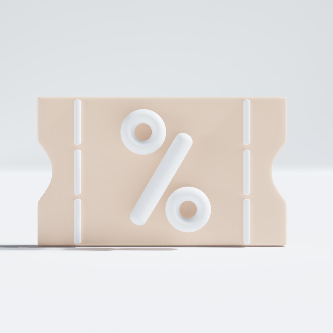 3D Discount Coupon Cartoon Model - TurboSquid 2330175