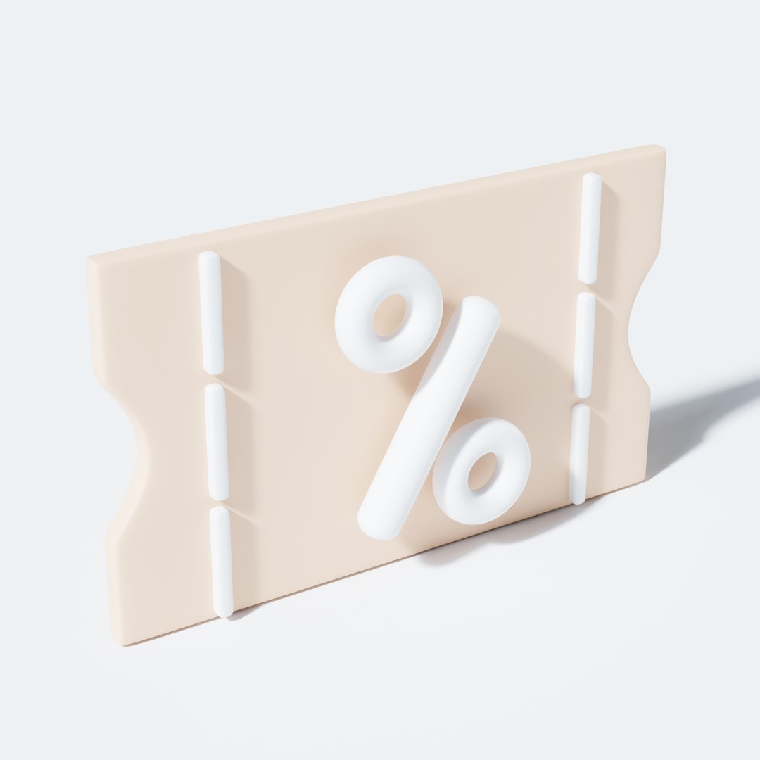 3D Discount Coupon Cartoon Model - TurboSquid 2330175