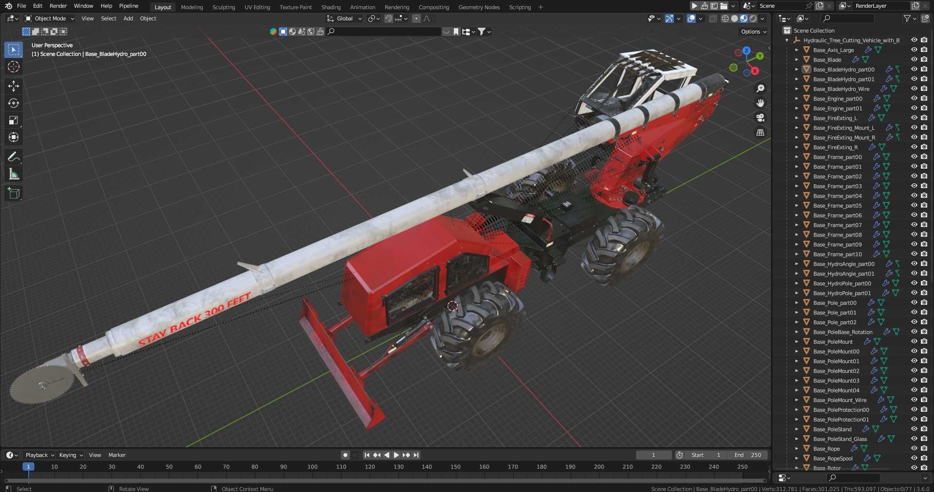 3D Hydraulic Tree Cutting Vehicle With Boom Arm Red Dirt - TurboSquid ...