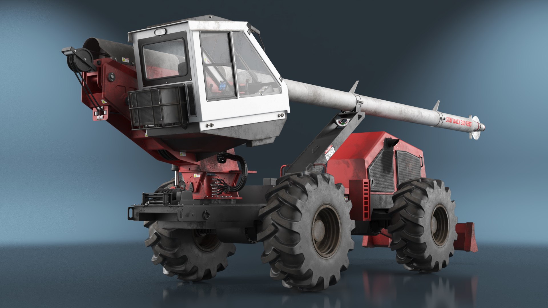 3D Hydraulic Tree Cutting Vehicle With Boom Arm Red Dirt - TurboSquid ...