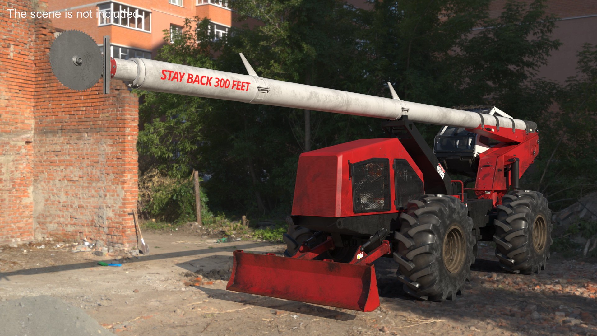 3D Hydraulic Tree Cutting Vehicle With Boom Arm Red Dirt - TurboSquid ...
