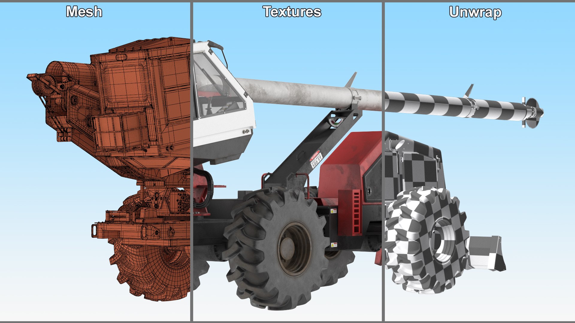 3D Hydraulic Tree Cutting Vehicle With Boom Arm Red Dirt - TurboSquid ...