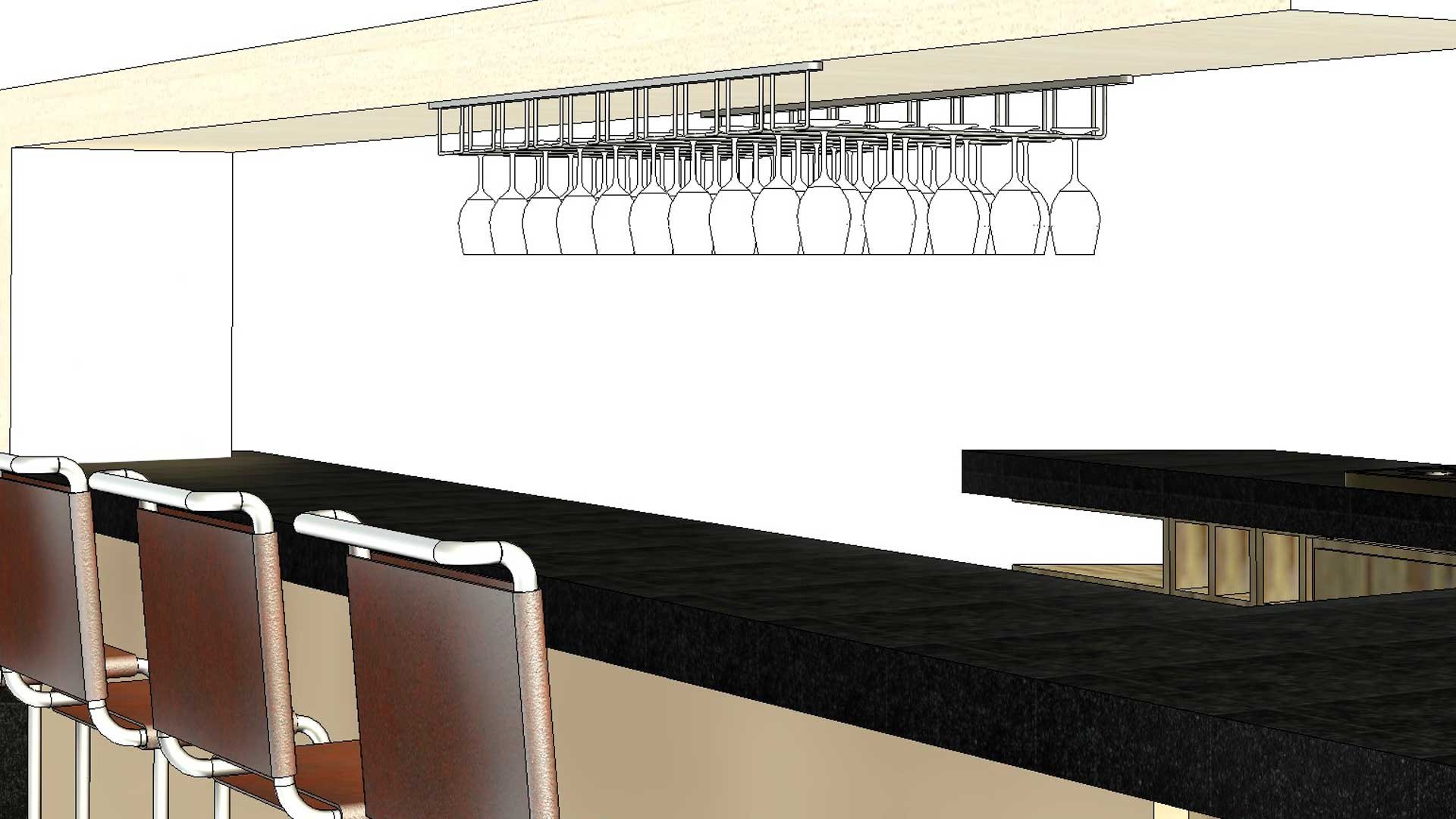 Wine Glass Bar Hanger Rails 3D Model - TurboSquid 2047313