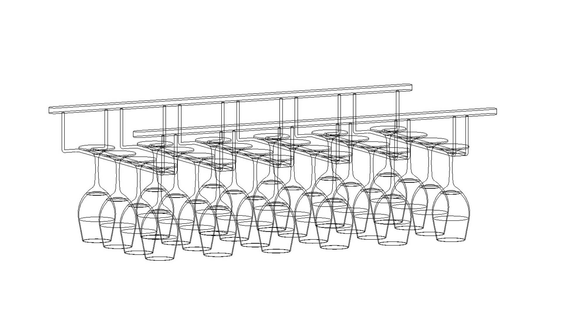Wine Glass Bar Hanger Rails 3D Model - TurboSquid 2047313