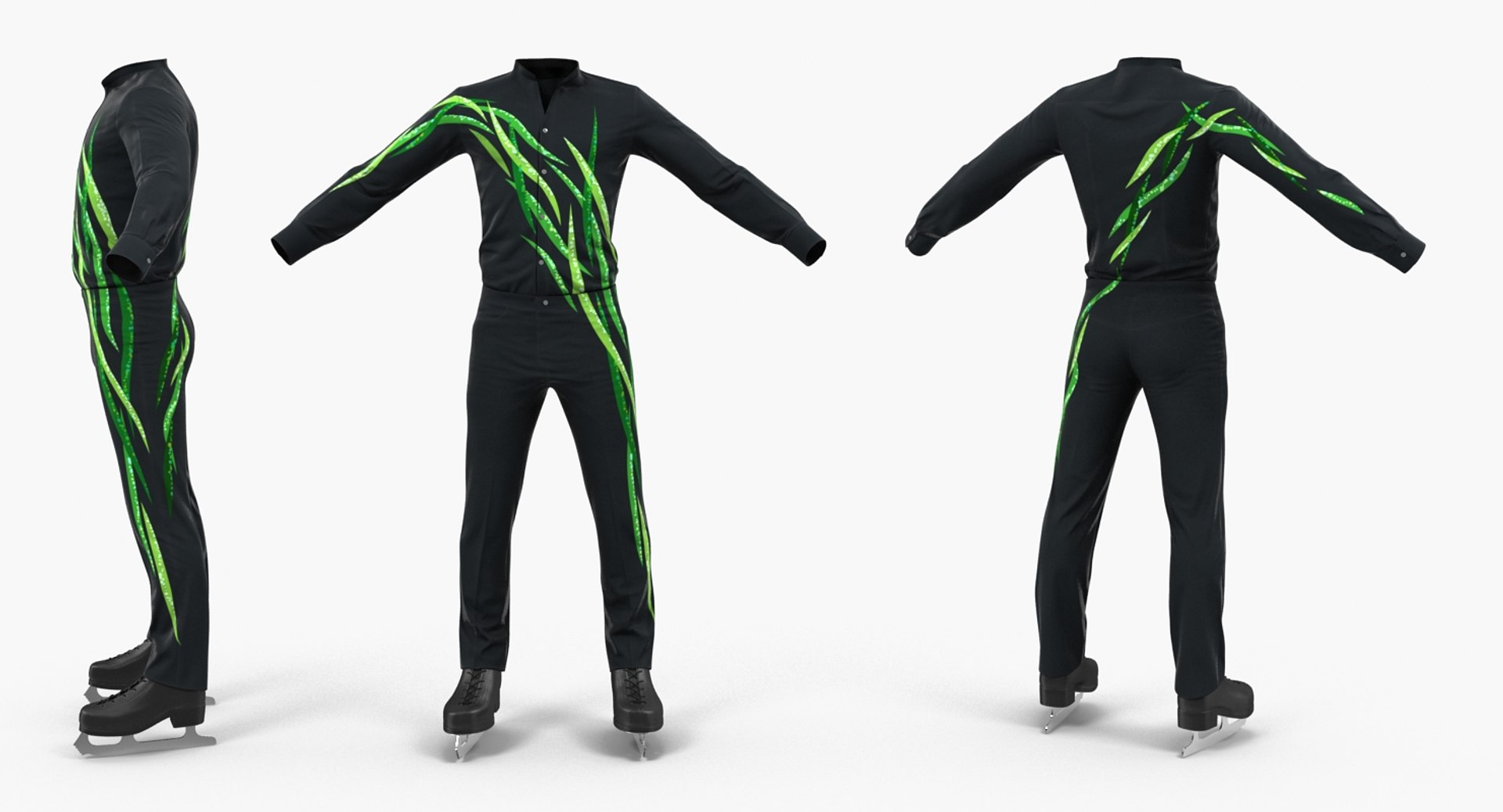 Male Figure Skater Costume 3d Max