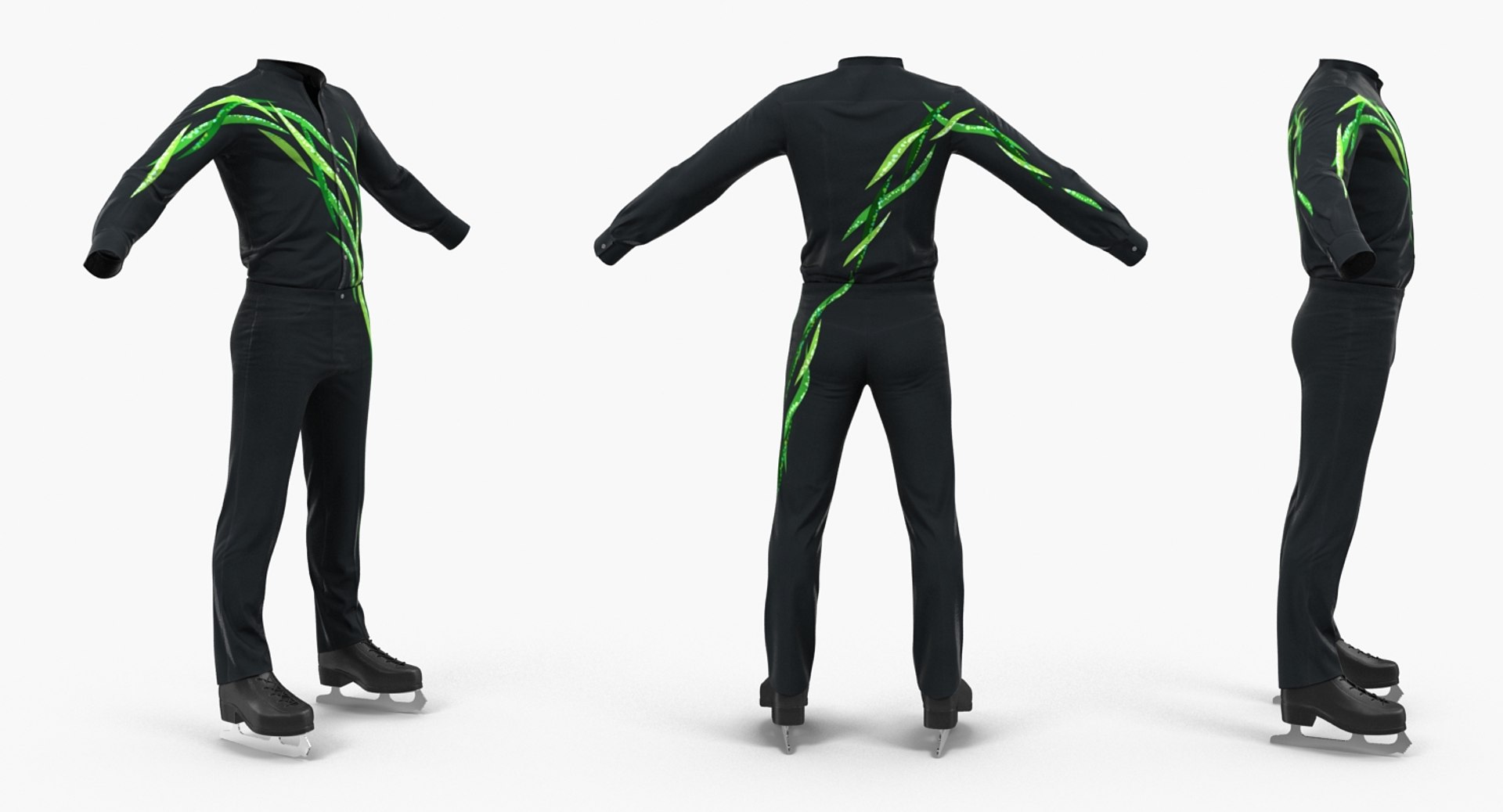 Male Figure Skater Costume 3d Max