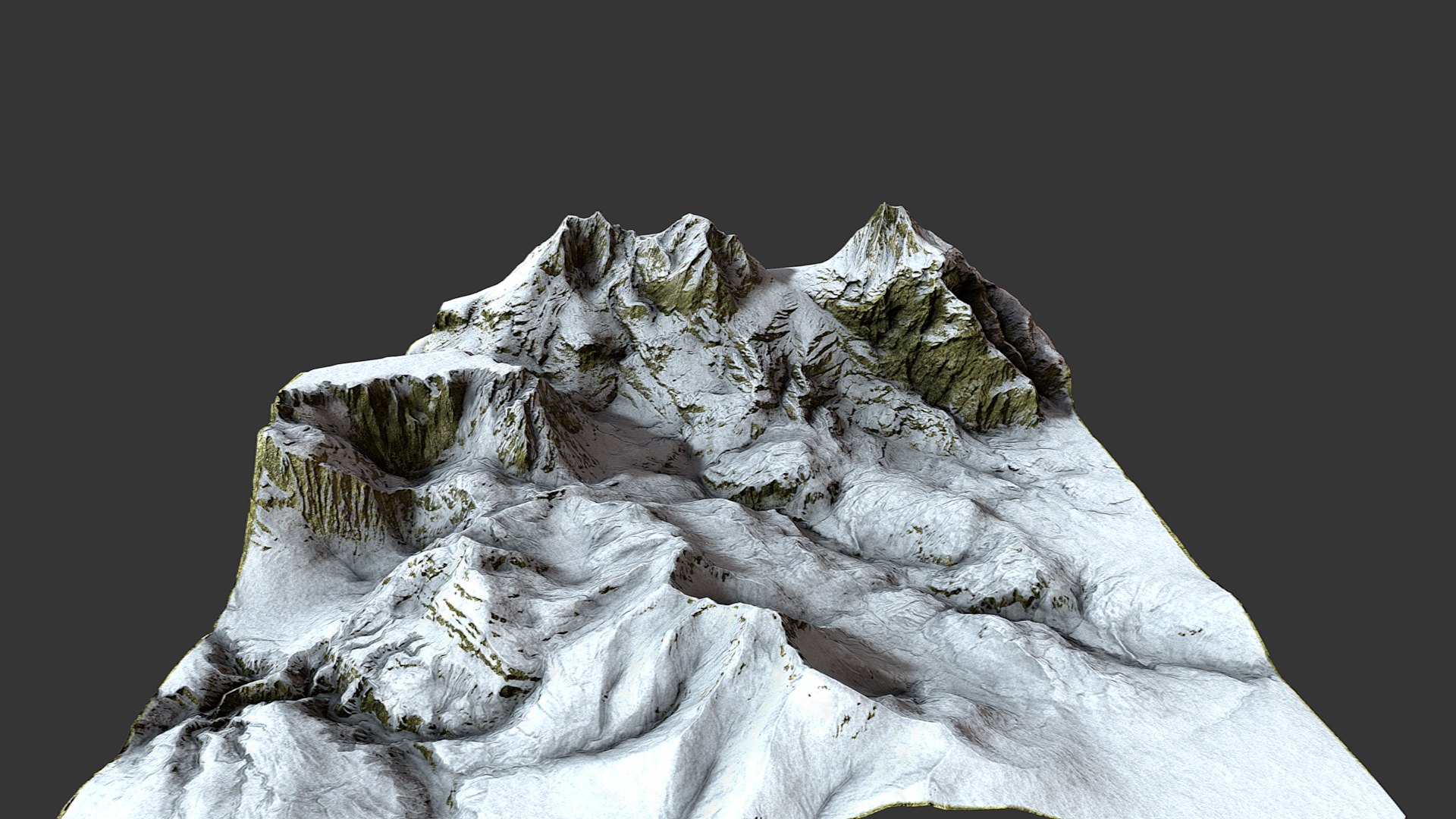 Mountain Terrain Snow 3D Model - TurboSquid 1404886