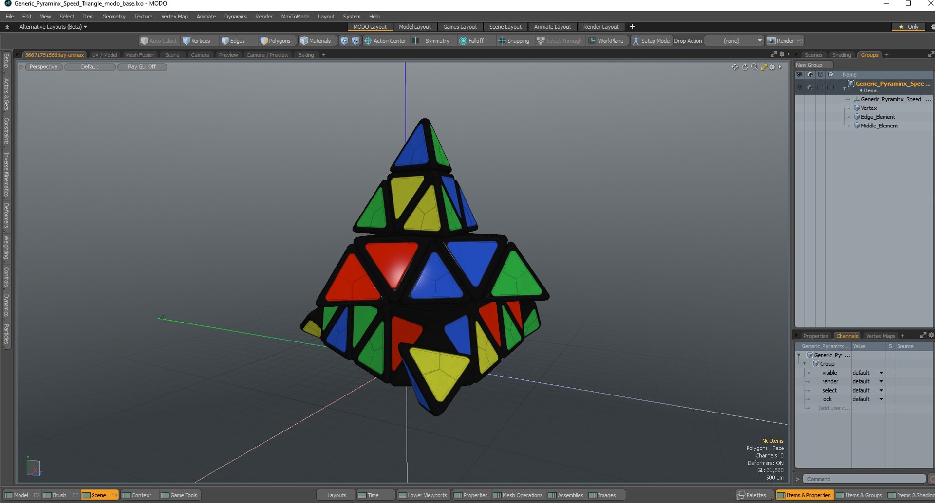 Generic Pyraminx Speed Triangle 3D model - TurboSquid 2149013