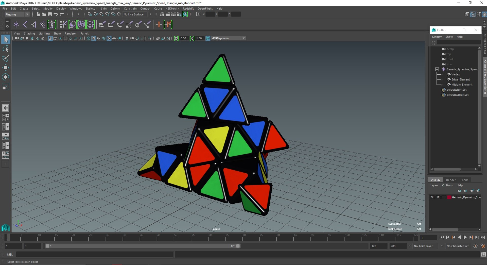 Generic Pyraminx Speed Triangle 3D model - TurboSquid 2149013
